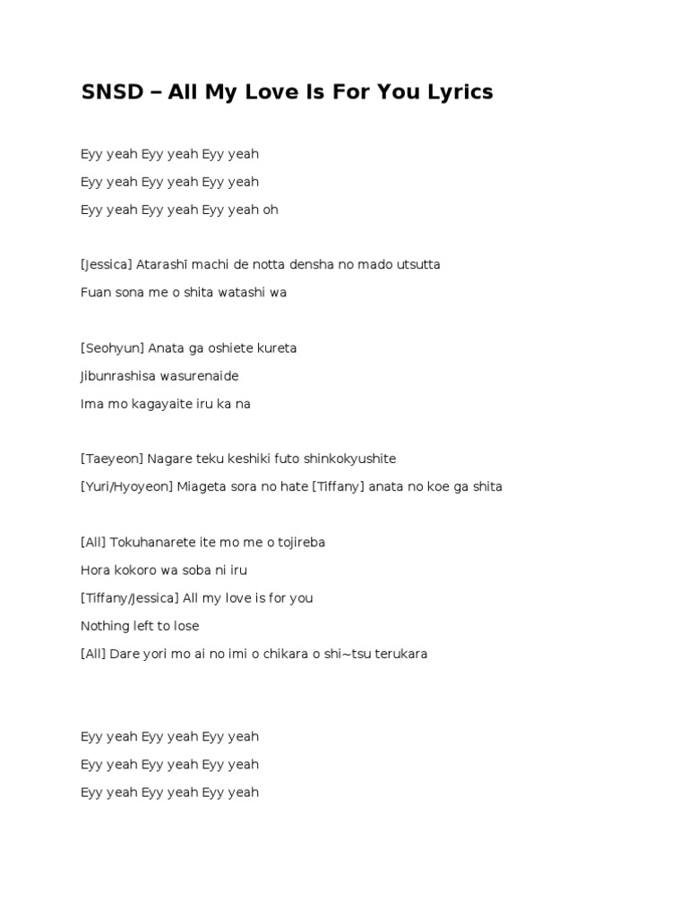 SNSD Lyrics | PDF