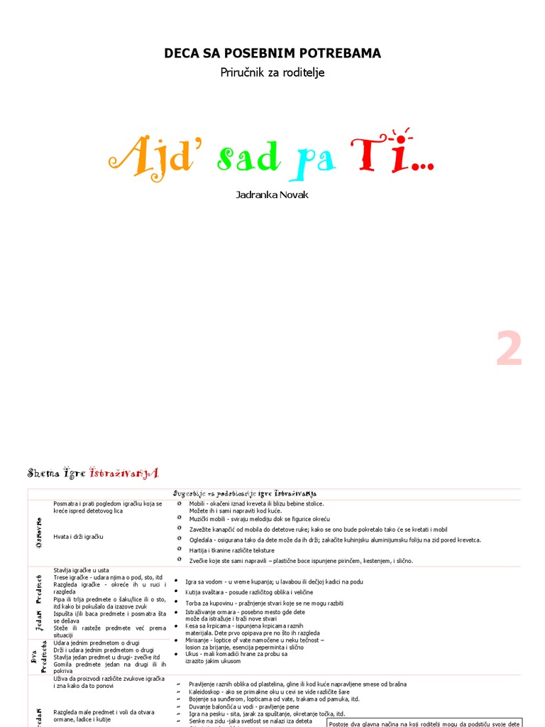 Igre Za Decu Sa Posebnim Potrebama | PDF