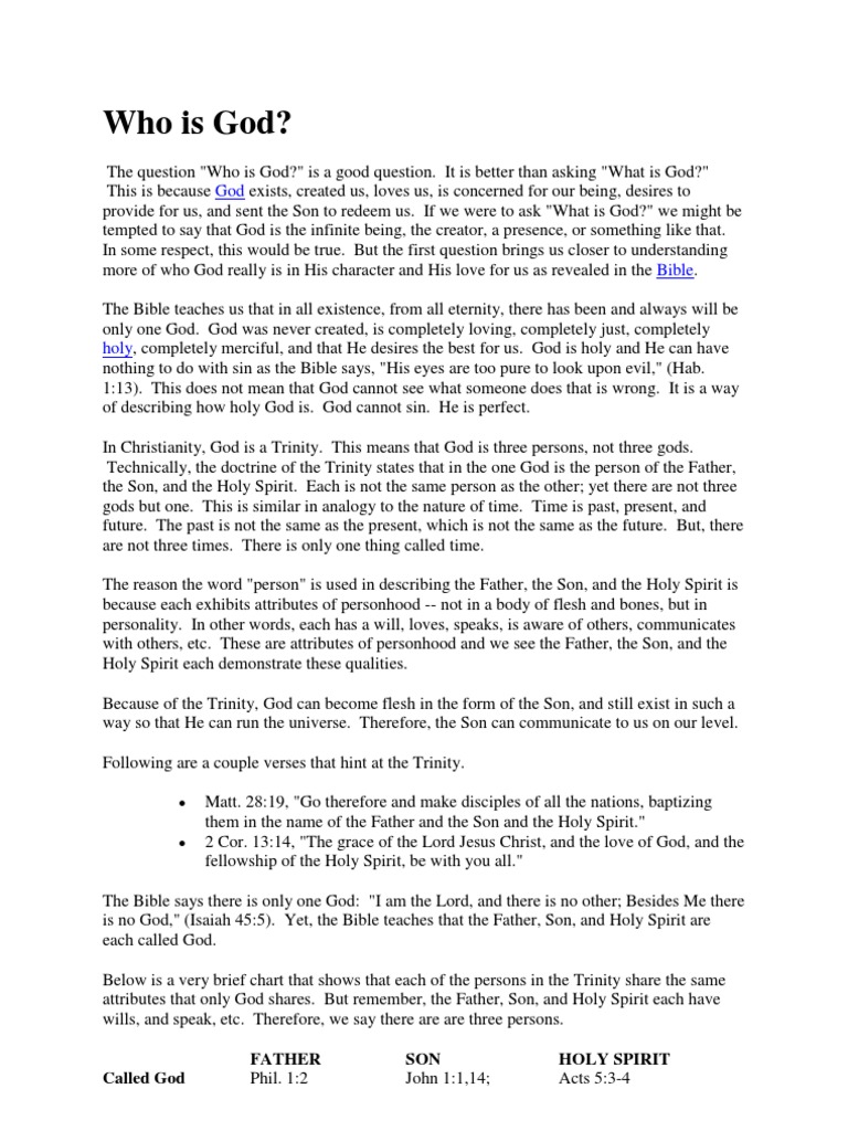 Who Is God?: The Question "Who Is God?" Is A Good Question. It Is ...