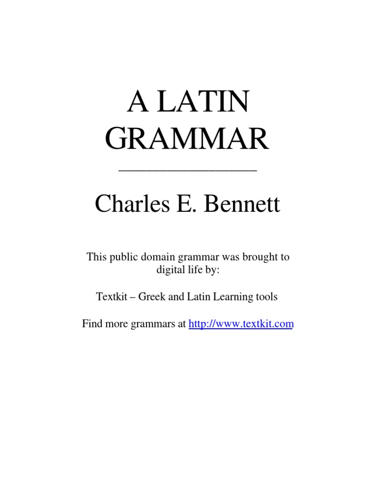 Bennett's Latin Grammar PDF Download | PDF