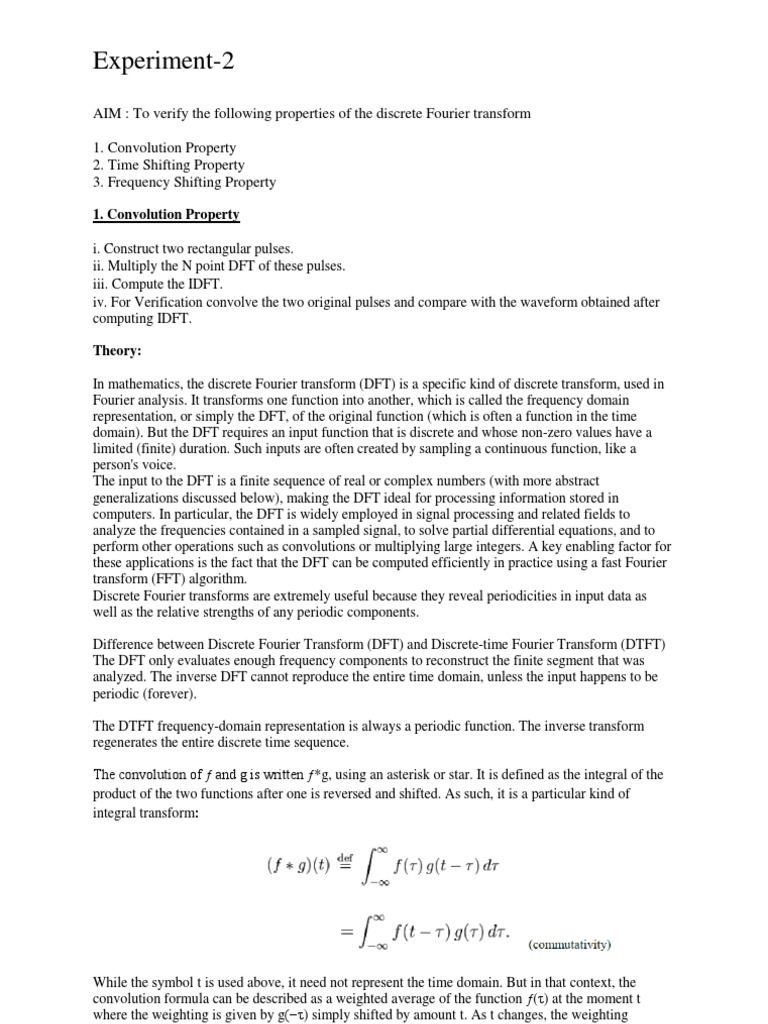Experiment 2 Mat Lab | PDF | Discrete Fourier Transform | Fourier Analysis