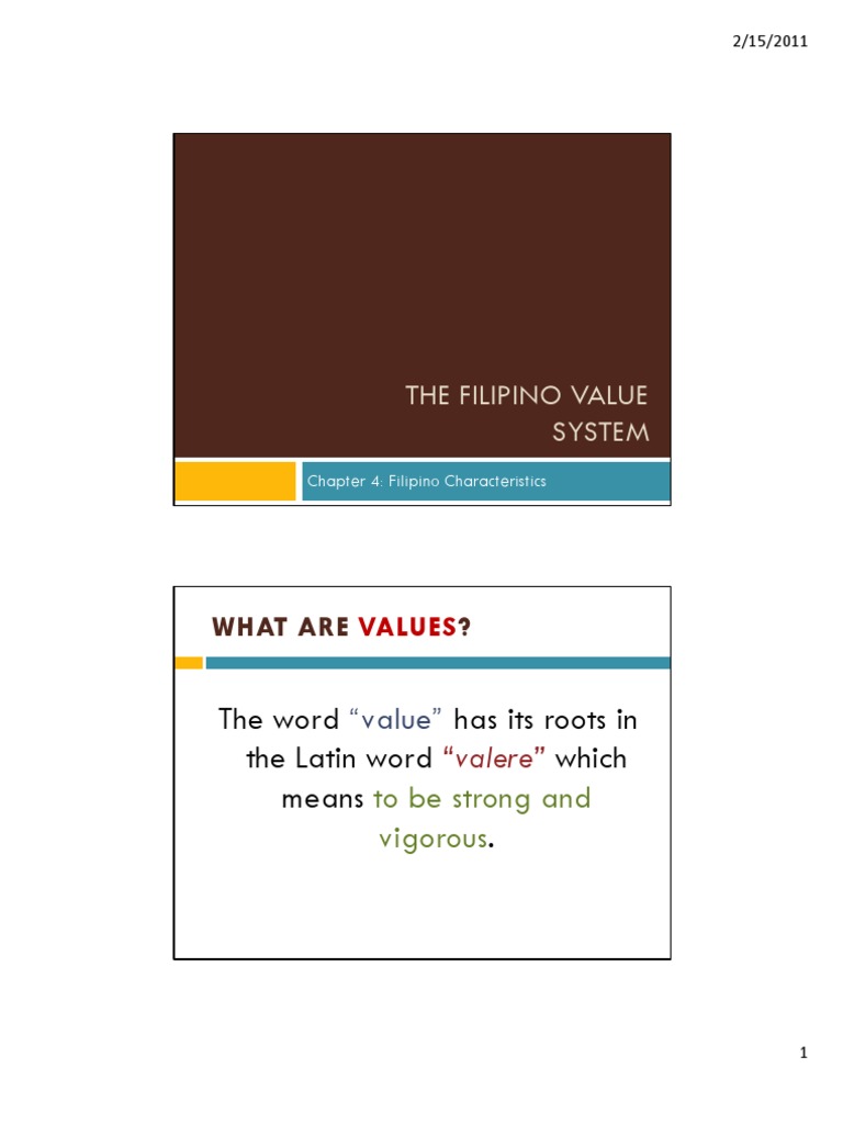 Filipino Value System | PDF | Philippines | Value (Ethics)