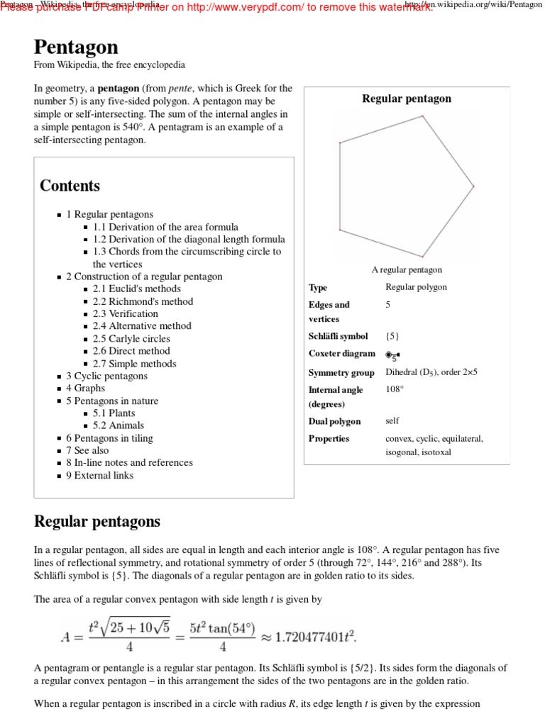 Geometric Shape-Pentagone | PDF | Triangle | Space