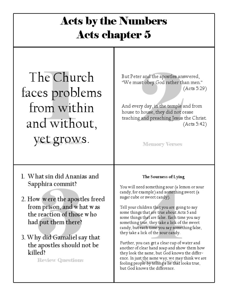 Acts by The Numbers Chapter 5 | PDF