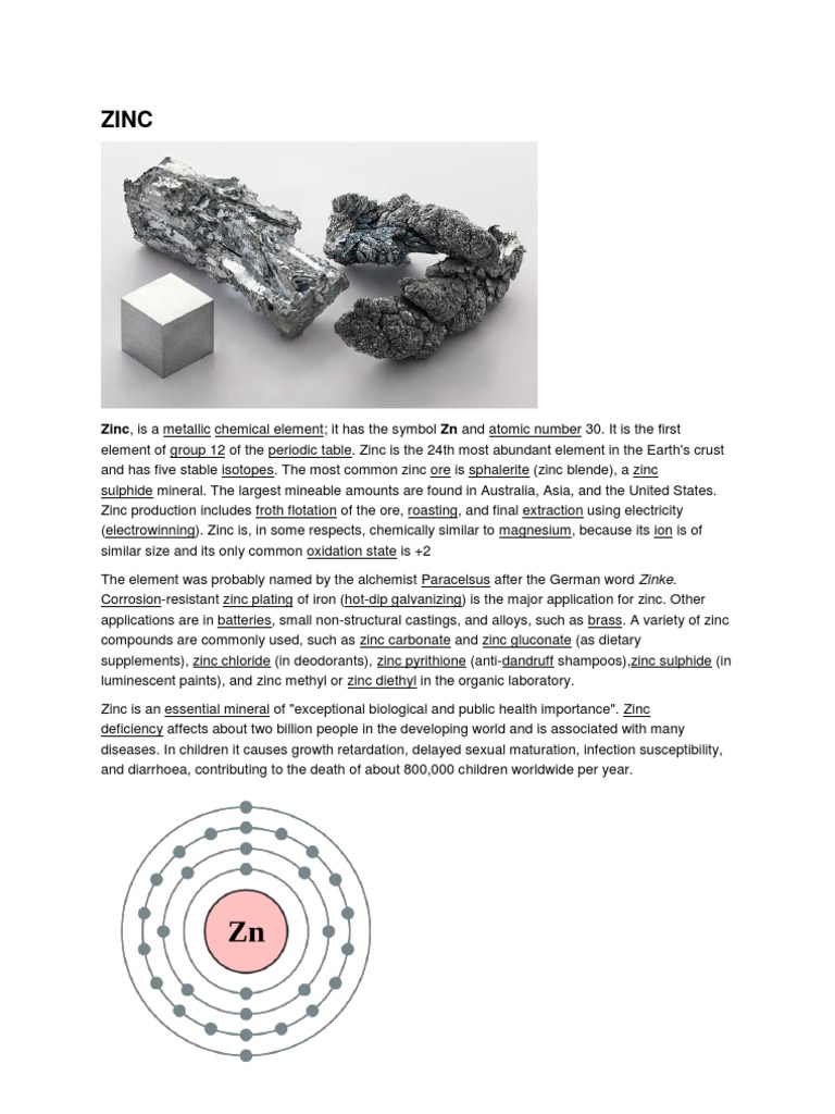Zinc | PDF | Zinc | Metals