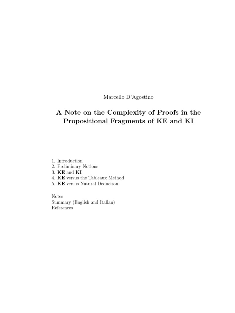 A Comparison of Proof Complexity in the Propositional Fragments of KE, KI, Tableaux, and Natural ...