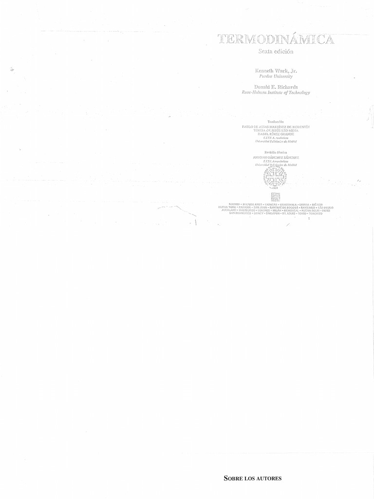 Termodinámica - 6ta Edición - Kenneth Wark Jr. & Donald E. Richards | PDF