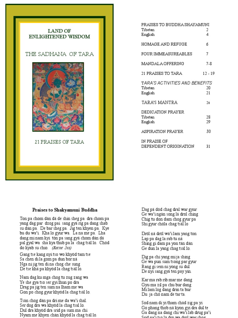 21 Praises to Tara: A Homage and Description of Tara's Qualities and ...