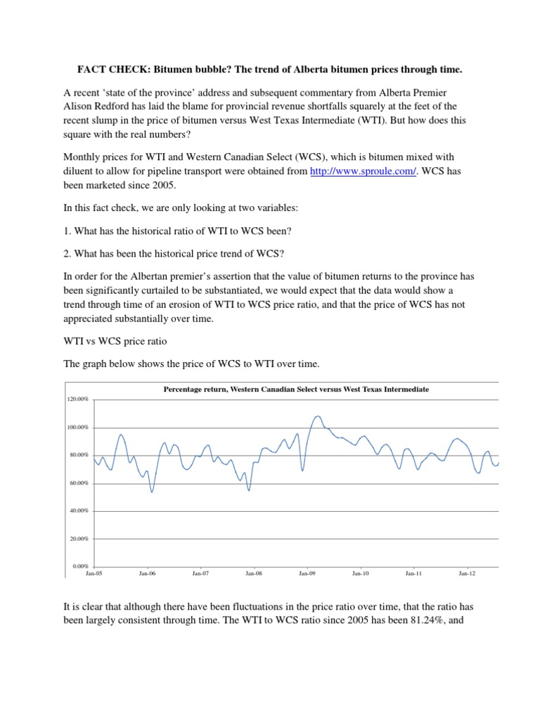 WCS Versus WTI | PDF | Petroleum | Market (Economics)