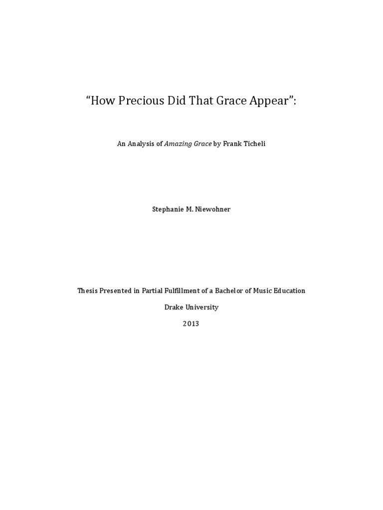 "How Precious Did That Grace Appear":: An Analysis of Amazing Grace by ...