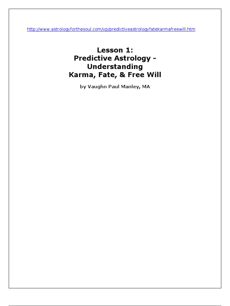 Karma, Fate, & Free Will | PDF | Free Will | Destiny