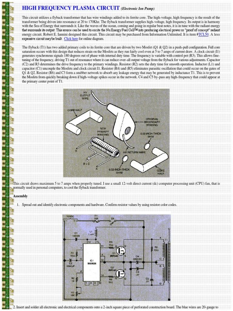 High Frequency Plasma Circuit (Electronic Ion Pump) | PDF | Inductor ...
