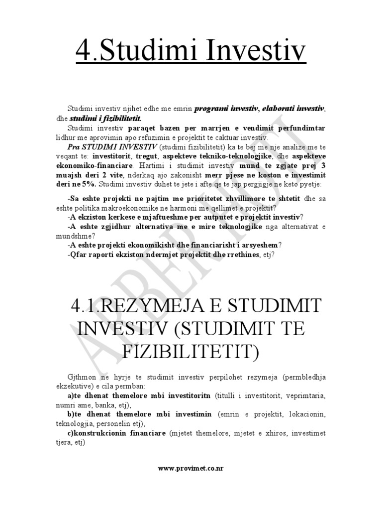 4 Studimi Investiv | PDF