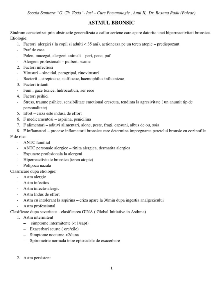 Astmul Bronsic: Cauze, Simptome și Tratament | PDF | Self-Improvement ...