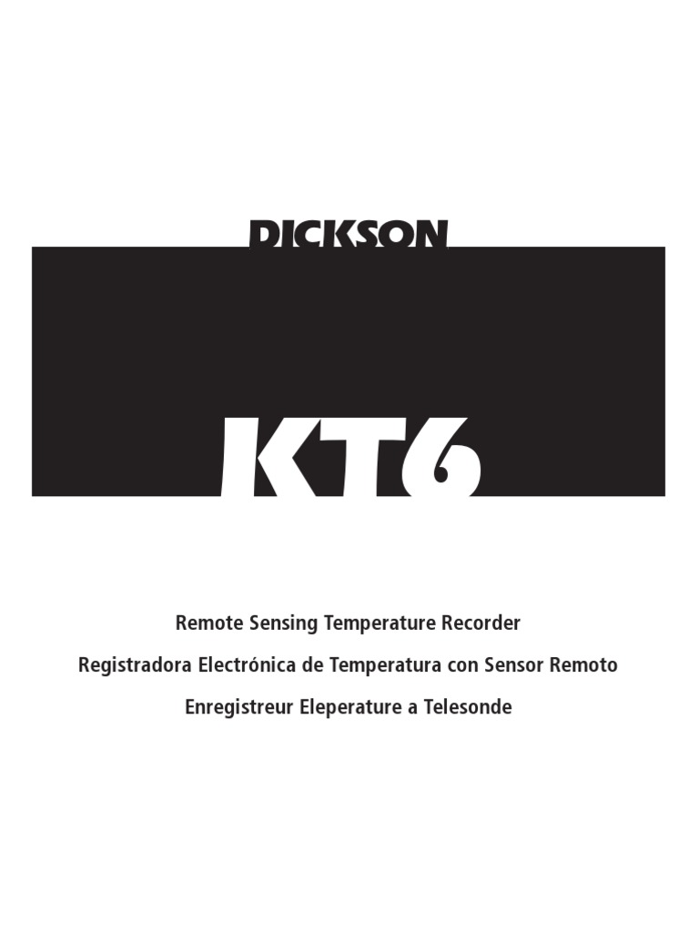 KT6 Remote Temperature Recorder Guide | PDF | Relay | Manufactured Goods