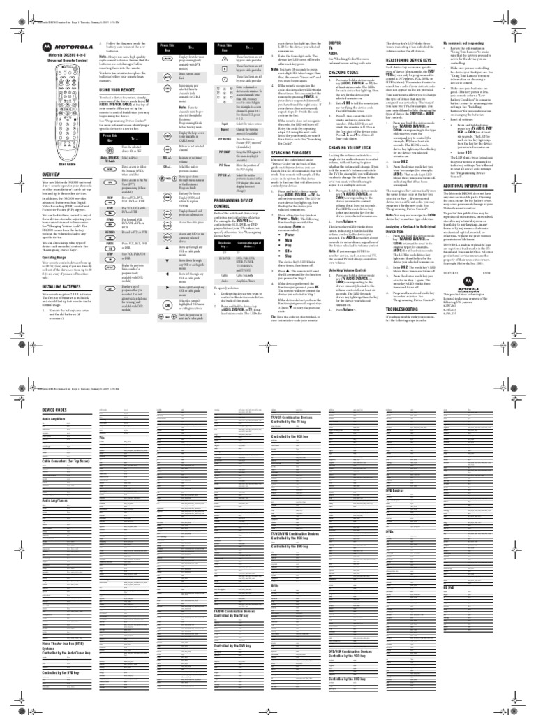 DRC800 Remote Control UserGuide | PDF | Digital Video Recorder ...