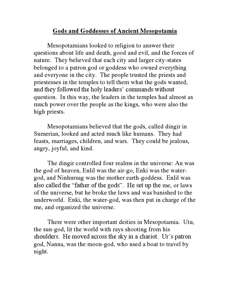 Mesopotamia DBQ 2012 | PDF | Epic Of Gilgamesh | Hammurabi