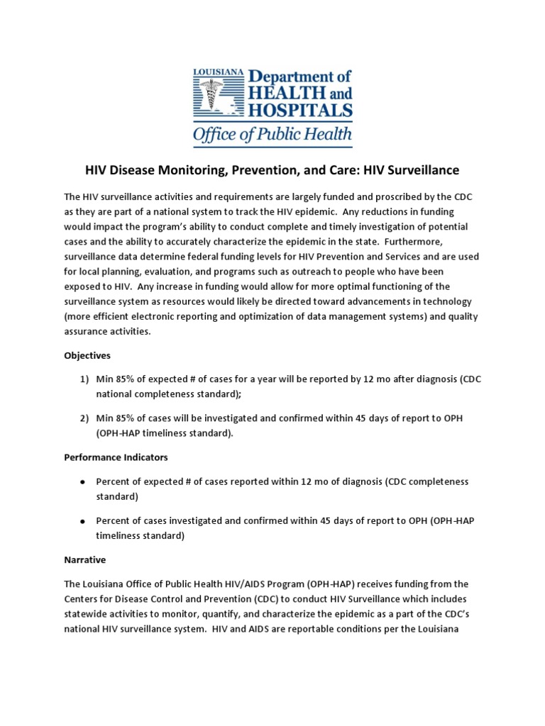 Louisiana HIV Surveillance Overview | PDF | Hiv/Aids | Preventive ...