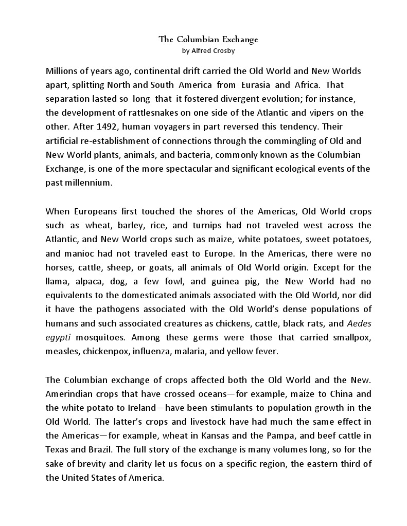 Impact of the Columbian Exchange | PDF | New World | Agriculture