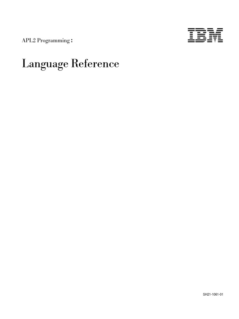 APL2 Language Reference Manual | PDF | Apl (Programming Language) | Subroutine