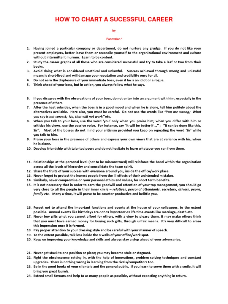 How To Chart A Sucessful Career: You Say Is Not Correct No, That Will ...