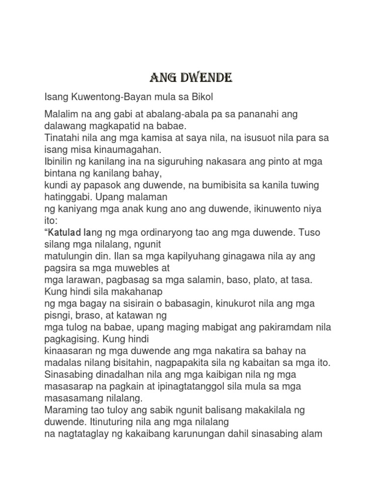 Ang Dwende | PDF