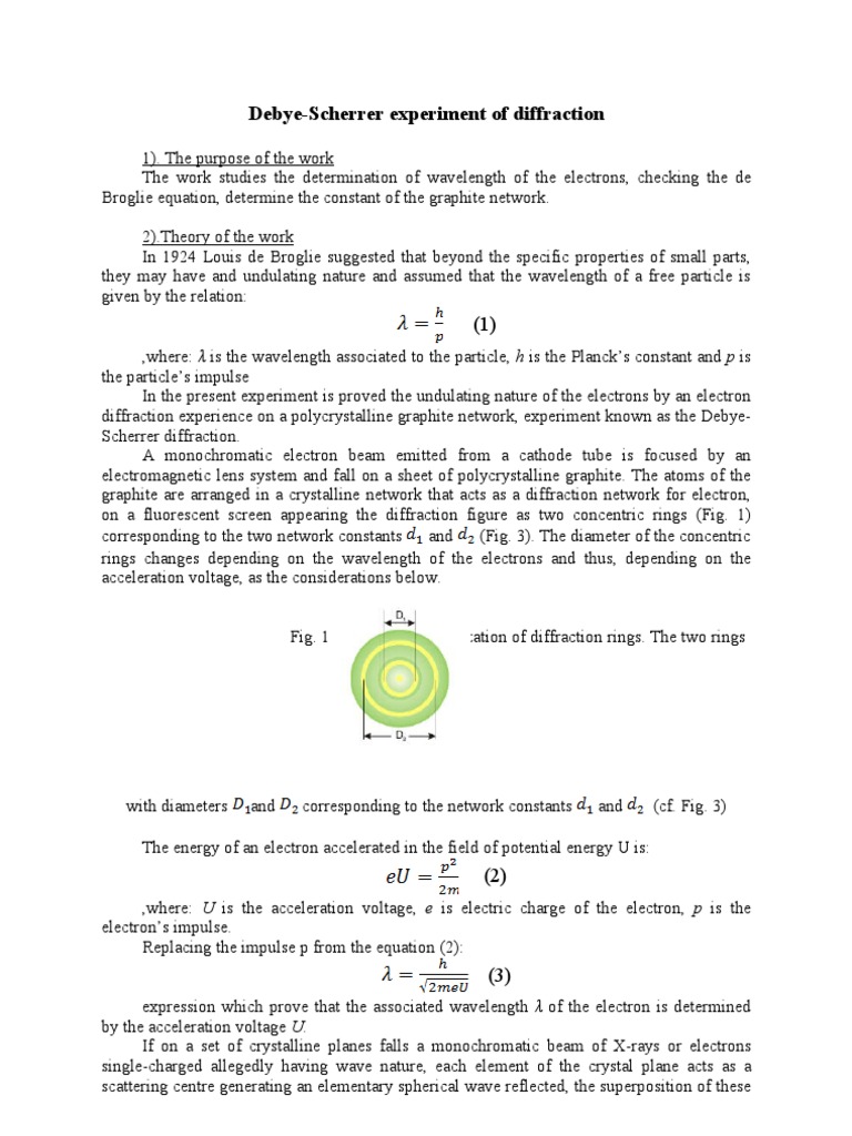 Debye Scherrer | PDF | Diffraction | Wavelength