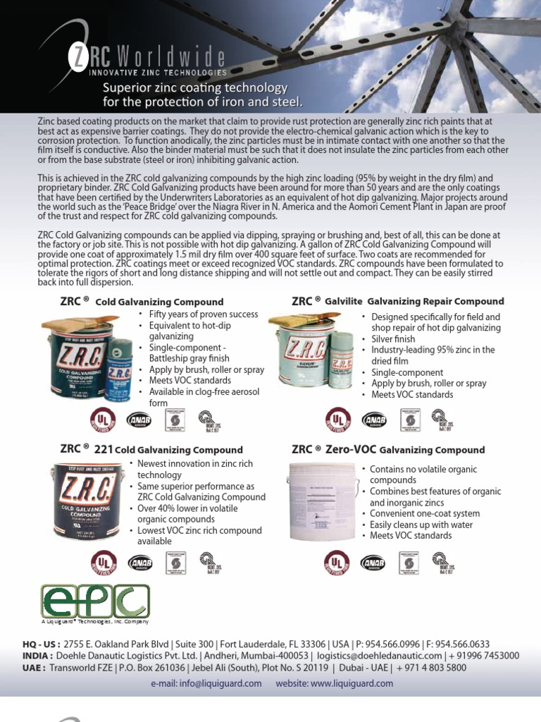 VRC Product Sheet | PDF | Galvanization | Manmade Materials