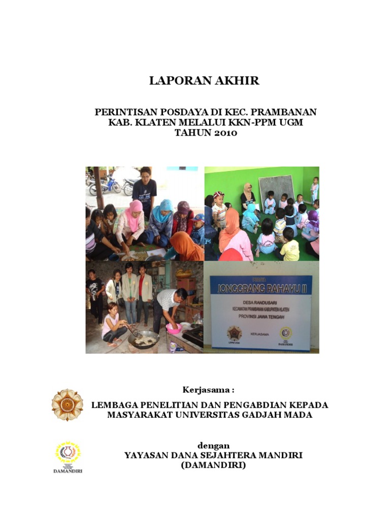 Contoh Laporan UGM (Posdaya Klaten) Tahun 2010 | PDF