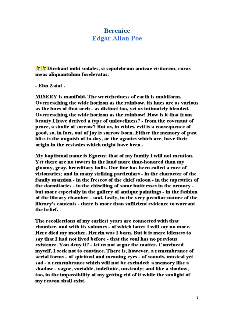 Berenice Edgar Poe | PDF