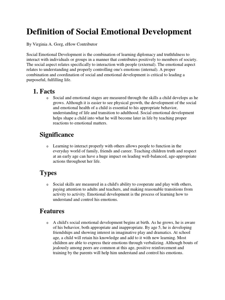 Social Emotional Development | PDF | Friendship | Child Development