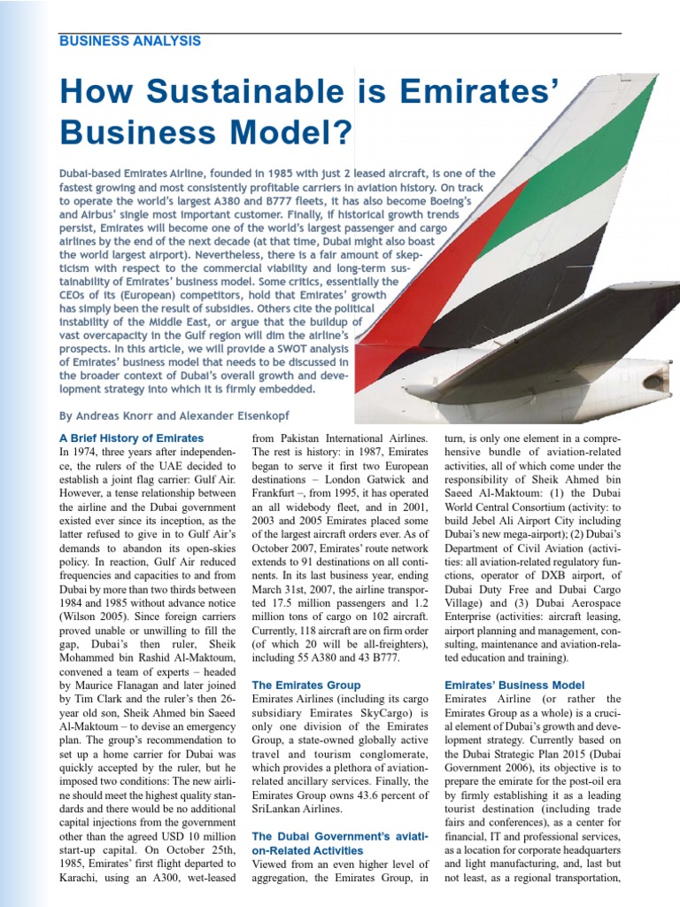 Emirates Airline: Growth and Challenges | PDF | United Arab Emirates ...
