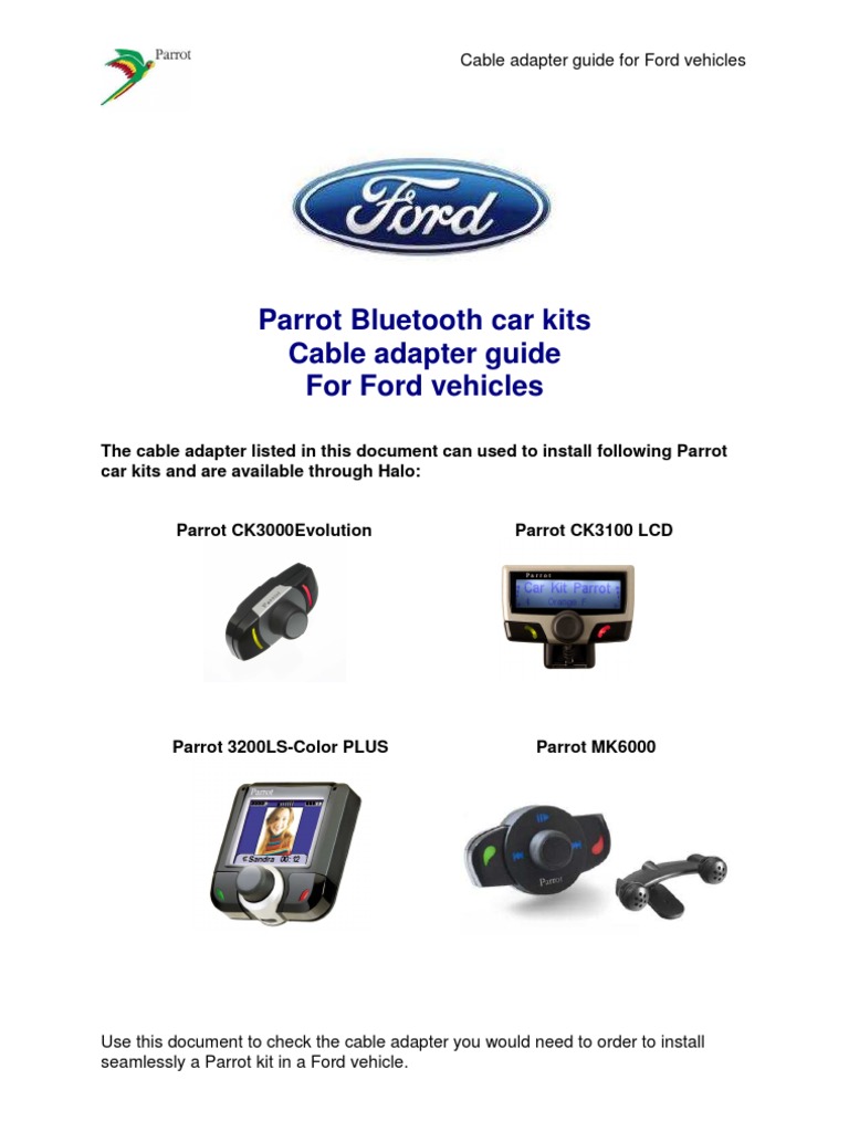 Cable Adapter Guide For Ford Vehicles | PDF | Ford Motor Company ...