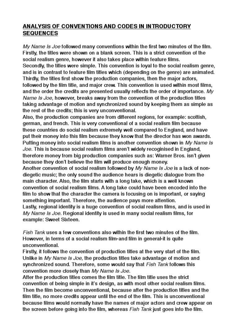 Analysis of Conventions and Codes in Introductory Sequences | PDF