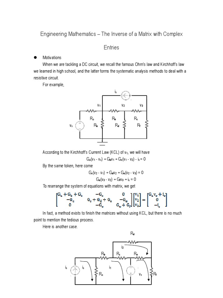 matrix inverse. | Matrix (Mathematics) | Complex Number