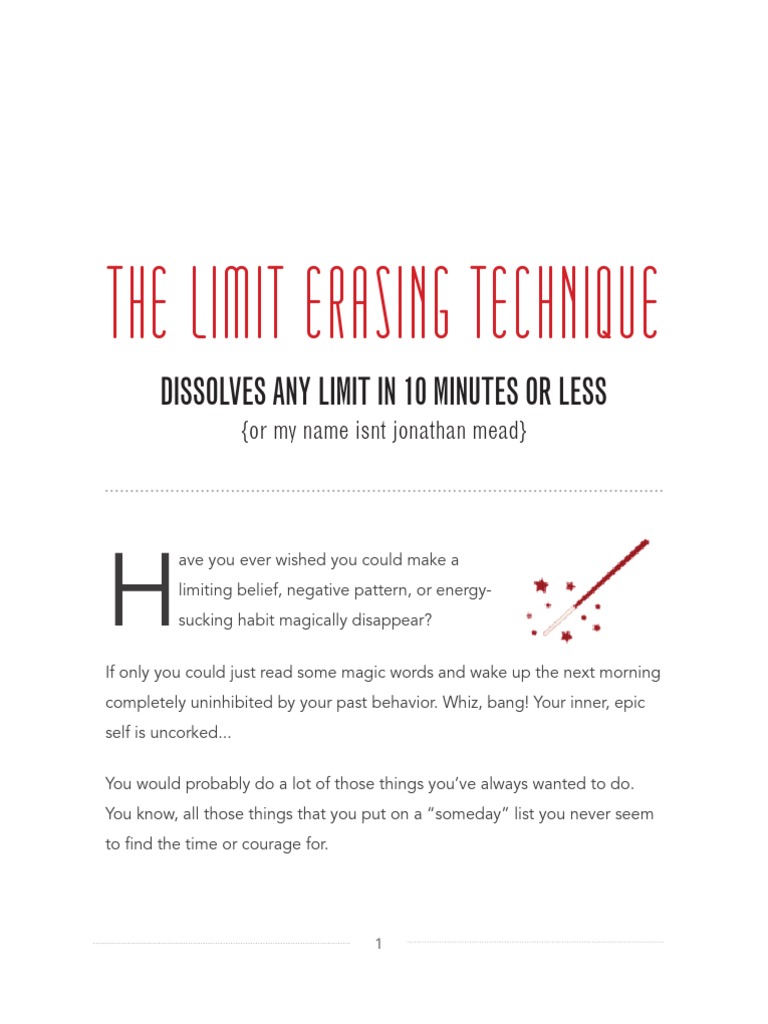 Limit Erasing Technique | PDF | Psychological Concepts | Science