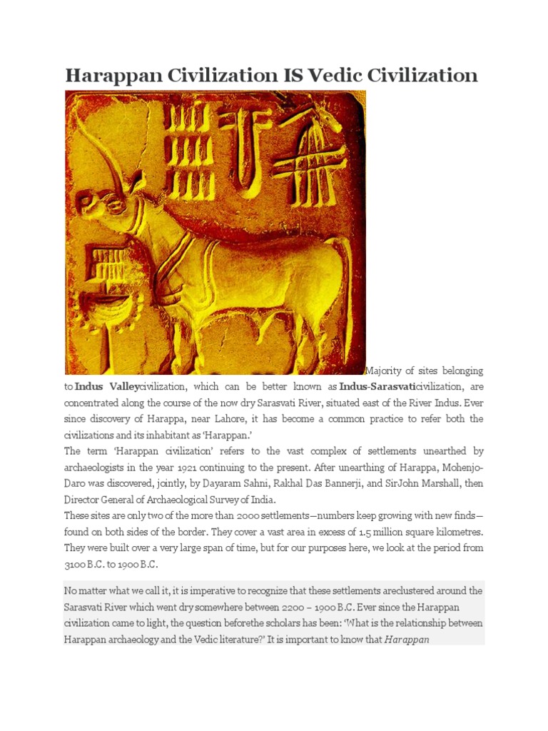 Harappan Civilization Is Vedic Civilization | PDF | Ancient Indian ...