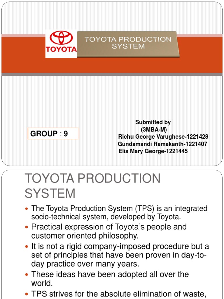 Overview of Toyota Production System | PDF | Lean Manufacturing ...