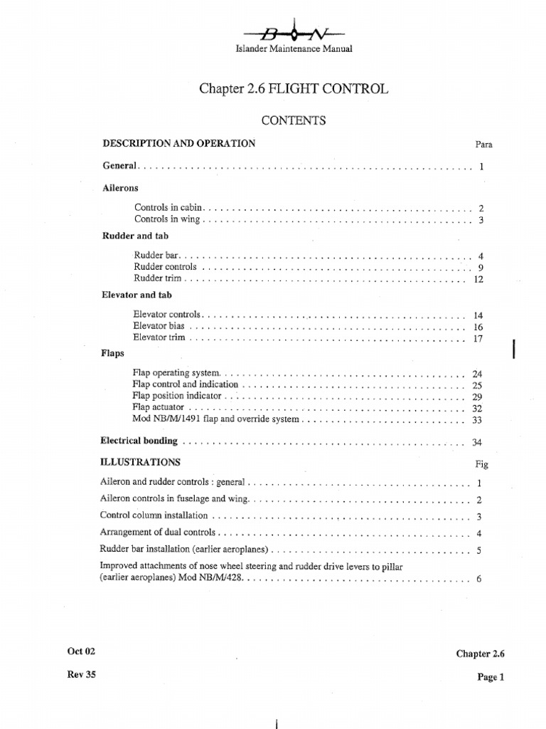Britten Norman Islander Maintenance Manual Chapter 2.6 1/3 | PDF ...