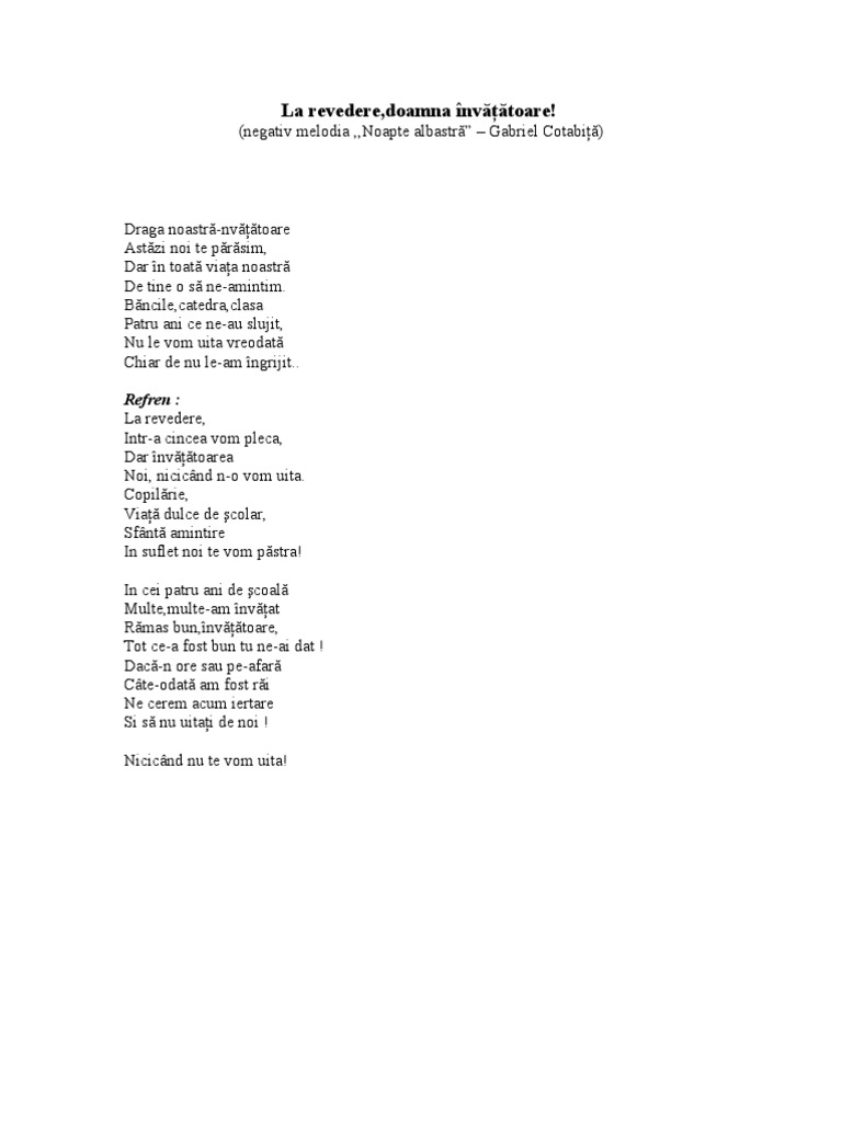La Revedere | PDF