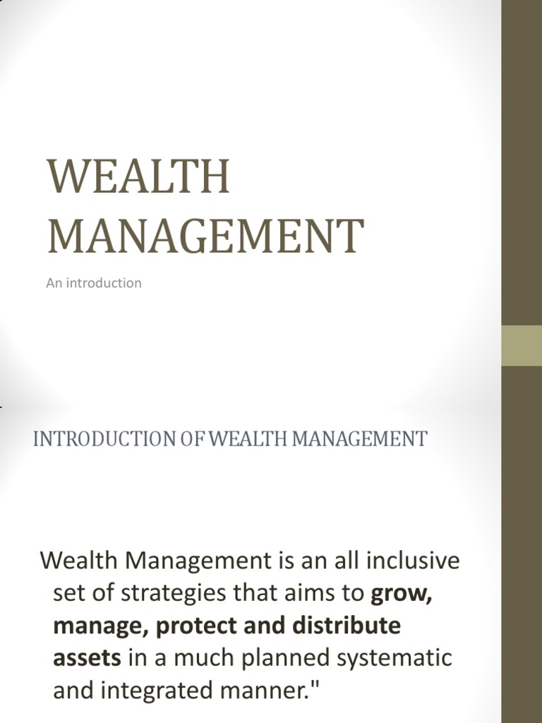 Wealth Management: An Introduction | PDF