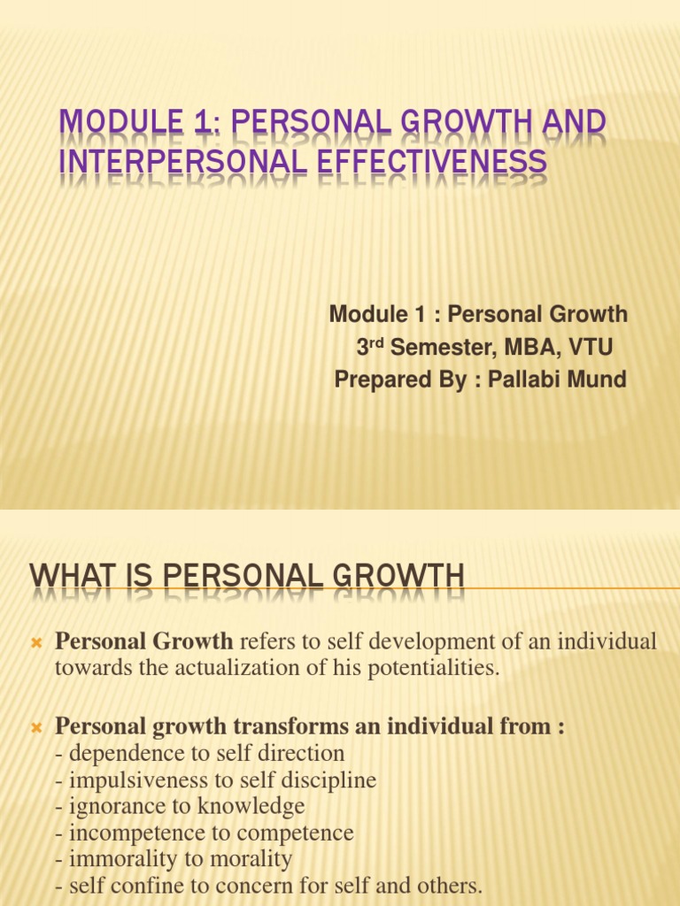 Personal Growth | PDF | Self Awareness | Self Esteem