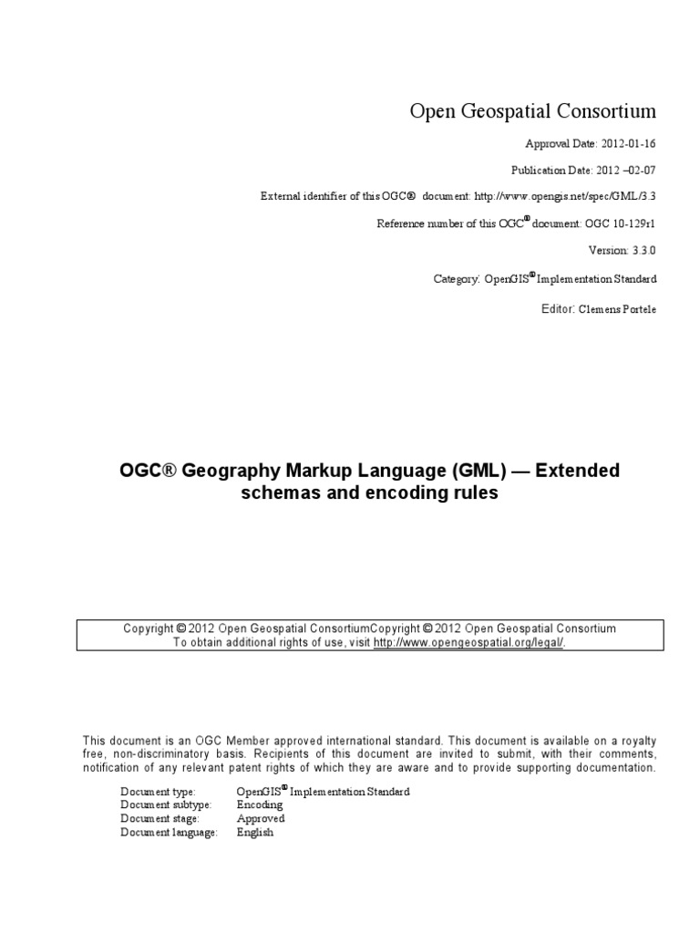 Geography Markup Language GML Version 3.3 | PDF | Xml Schema | Xml