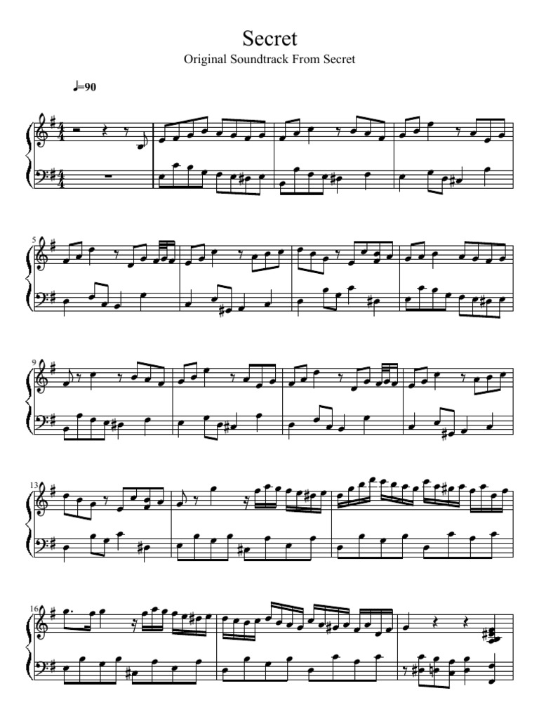 Jay Chou - Secret Piano Sheet Music | PDF | Entertainment (General ...
