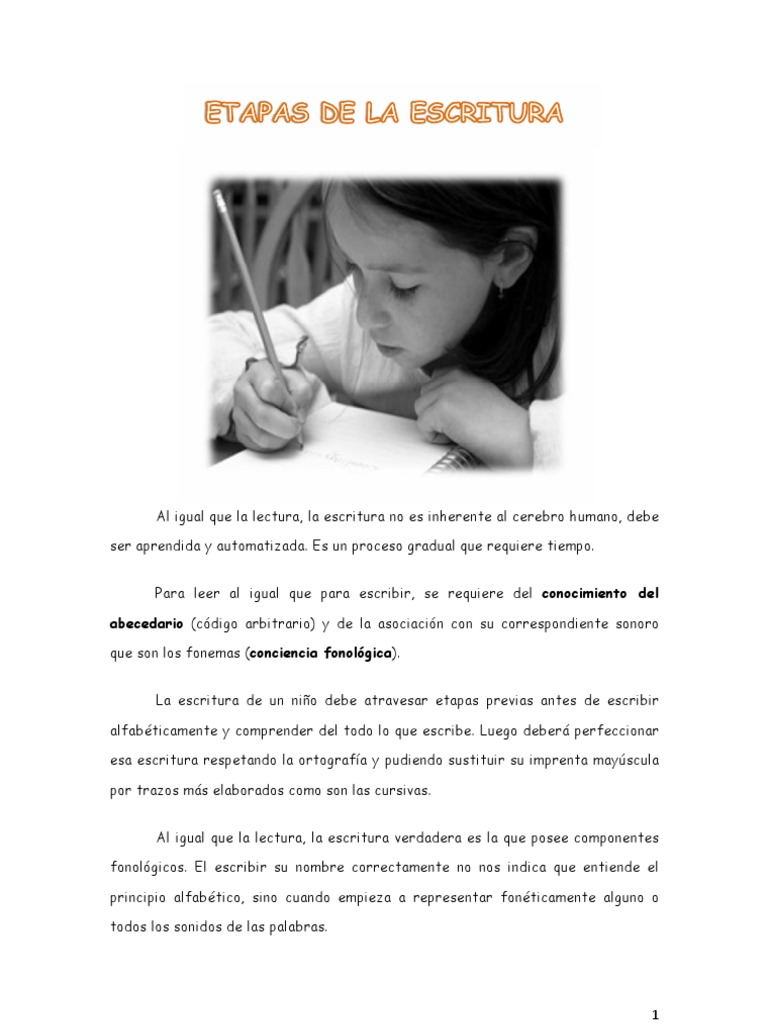 Etapas de La Escritura | PDF | Sílaba | Escritura