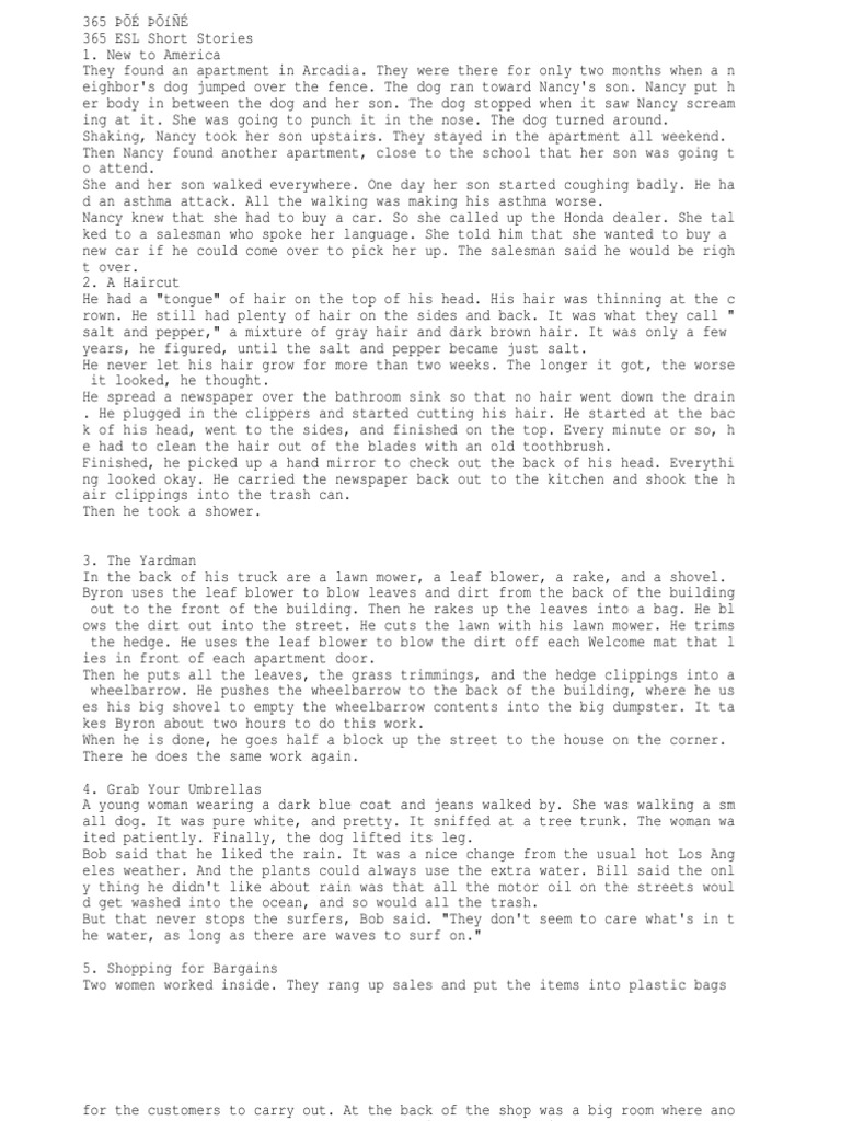 365 ESL Short Stories | PDF | Spock | Knife