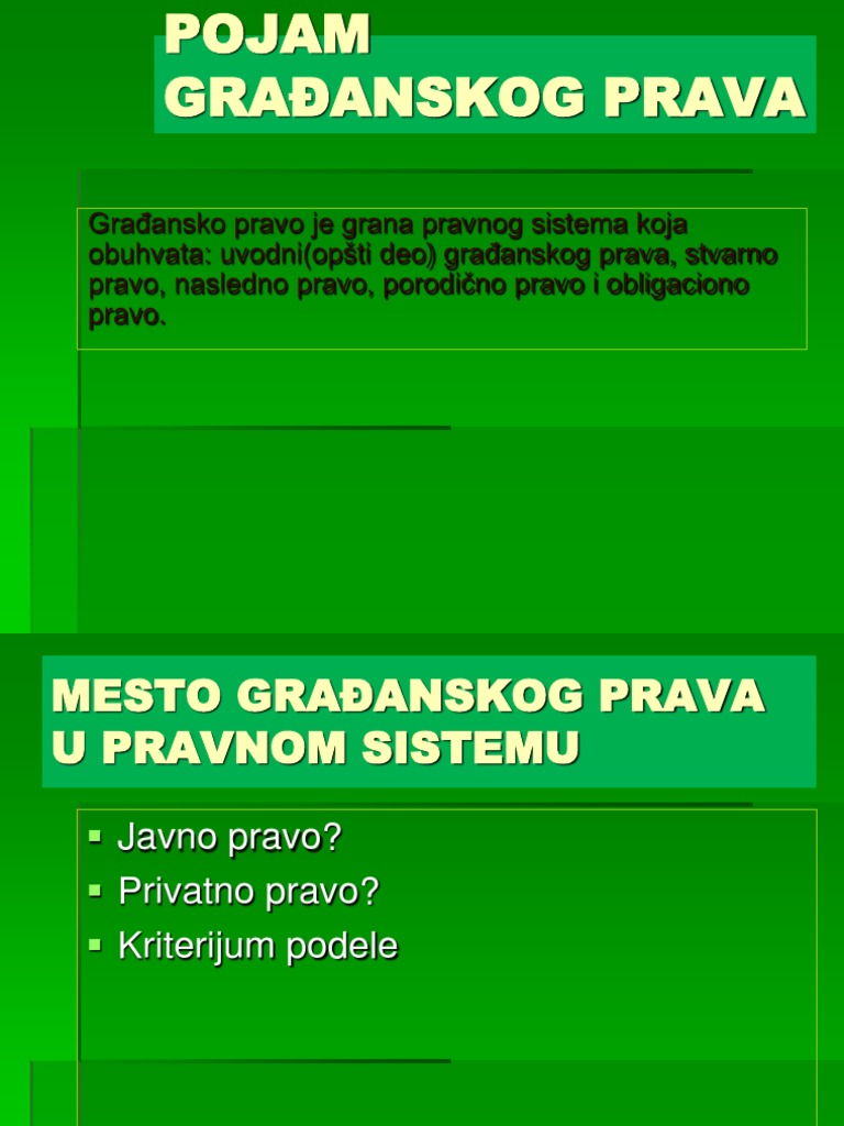 Slajdovi Iz Gradjanskog Prava | PDF