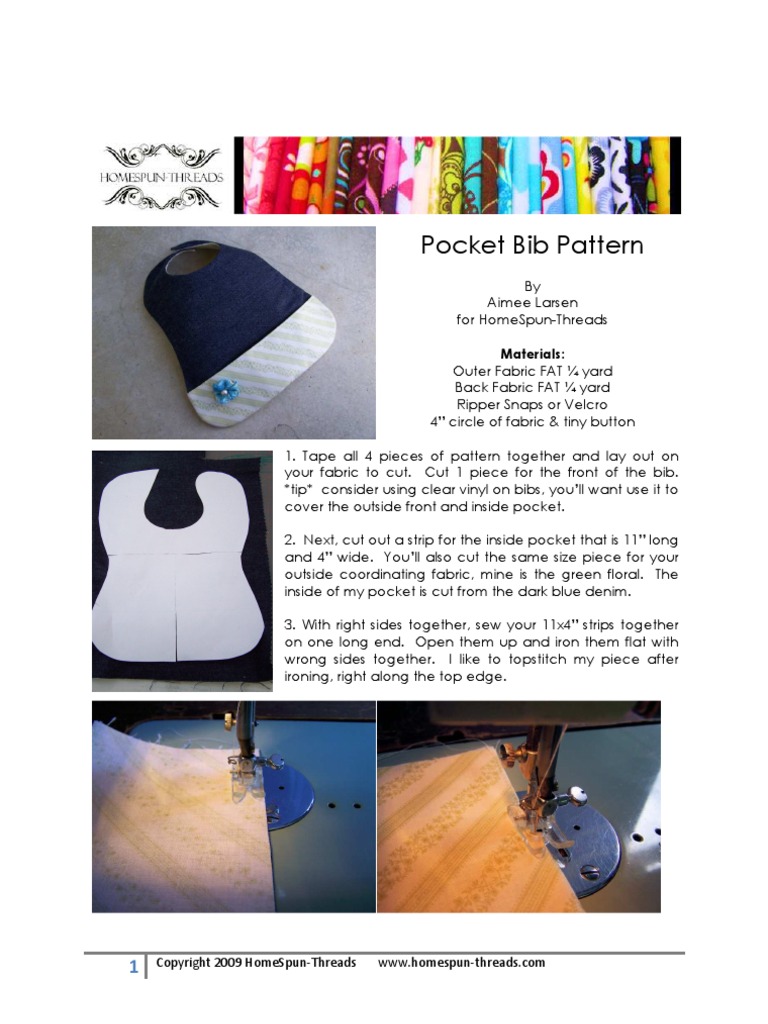 Bib Pattern | PDF | Seam (Sewing) | Sewing