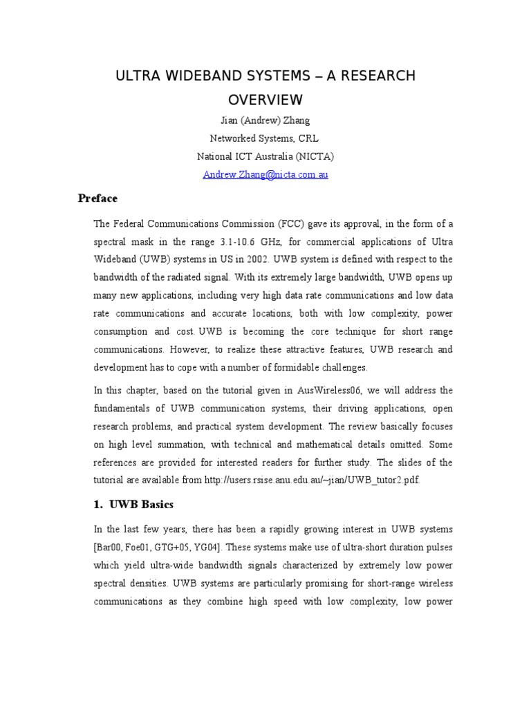 UWB Systems | PDF