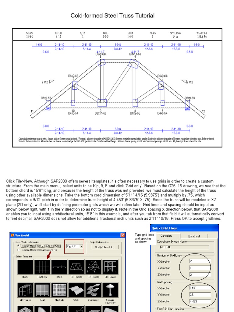 SAP2000+Cold Formed+Steel+Truss | PDF | Truss | Computer Keyboard